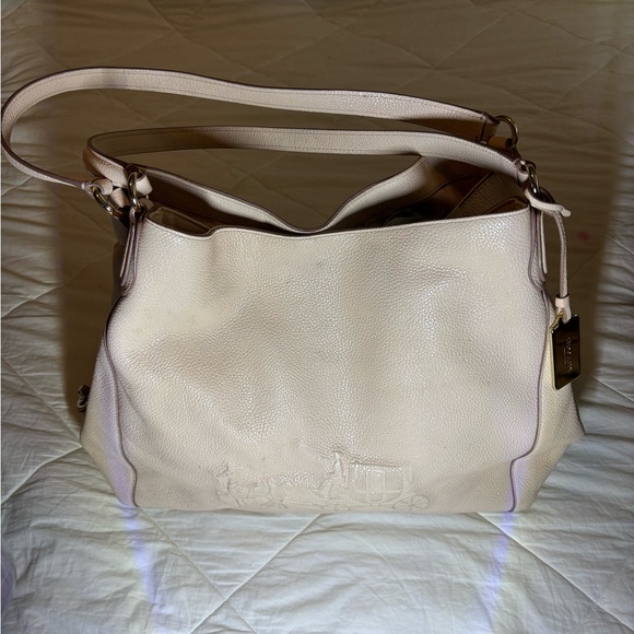 Coach | Bags | Coach Peach Leather Shoulder Bag | Poshmark